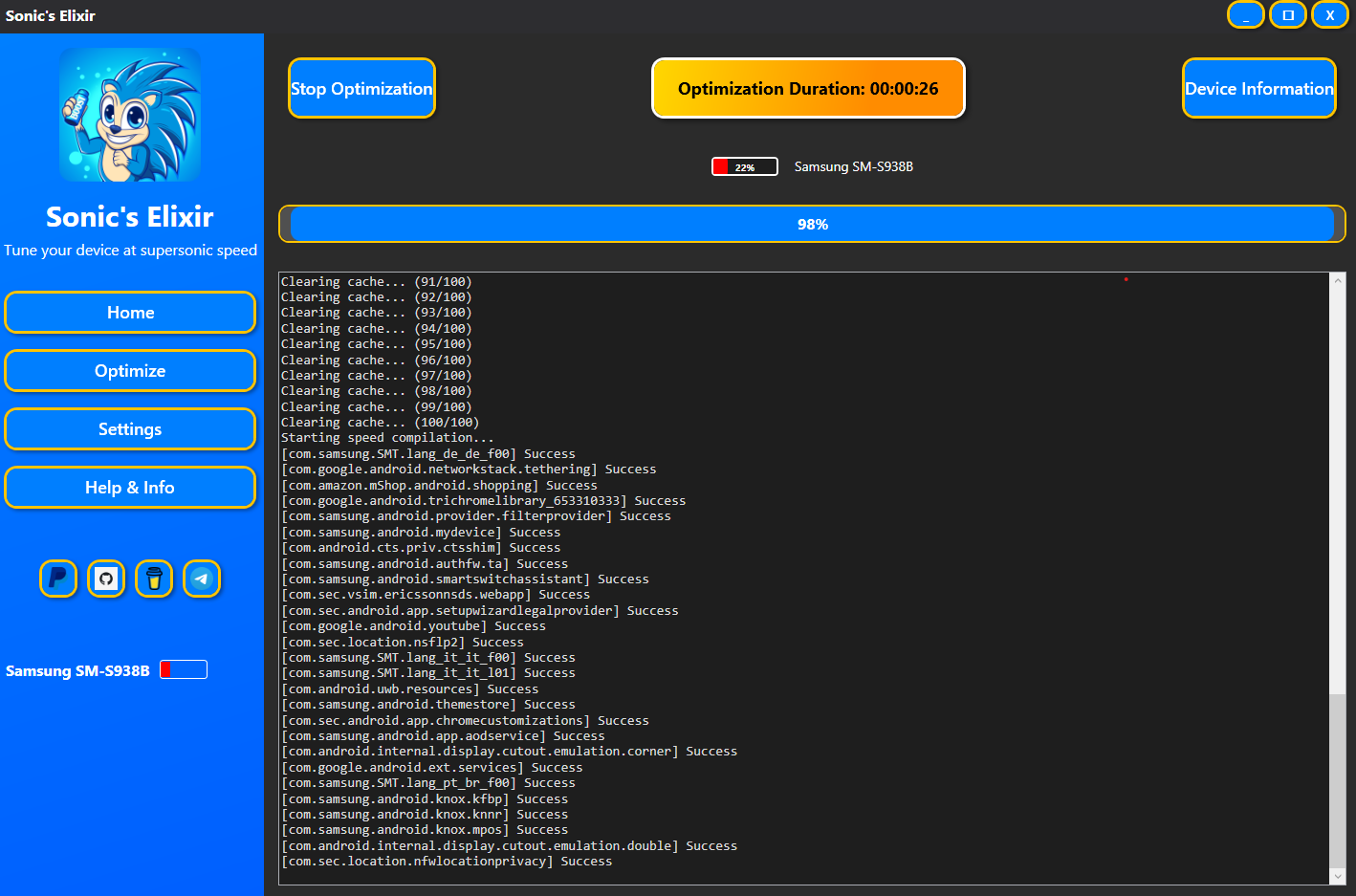 Sonic's Elixir - Supersonic Android Optimization